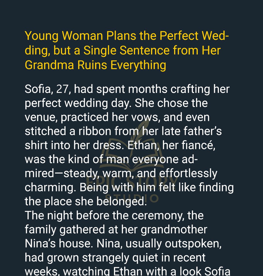 Young Woman Plans the Perfect Wedding, but a Single Sentence from Her ...